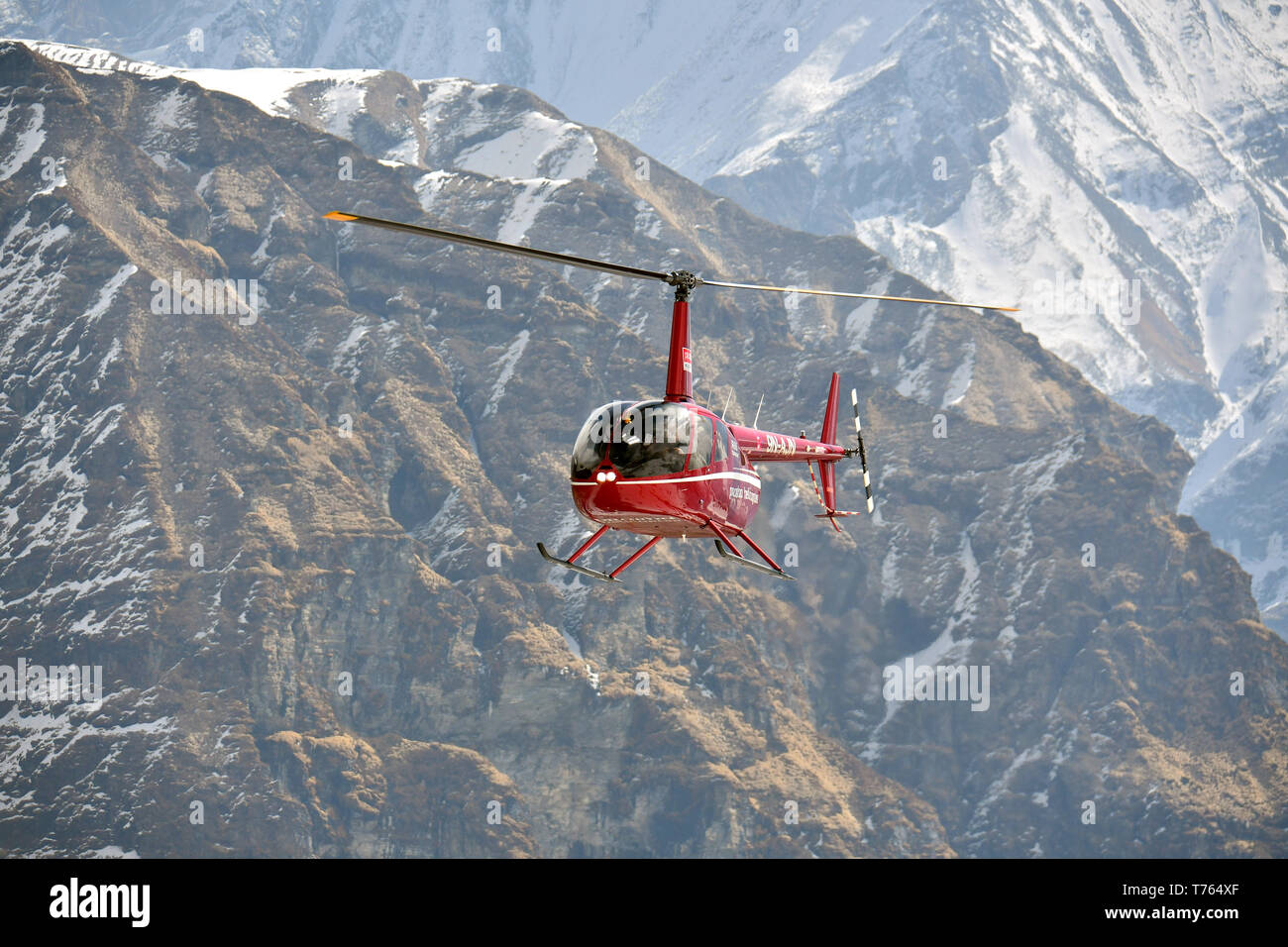 Helicopter, Himalaya around Annapurna, Nepal Stock Photo - Alamy