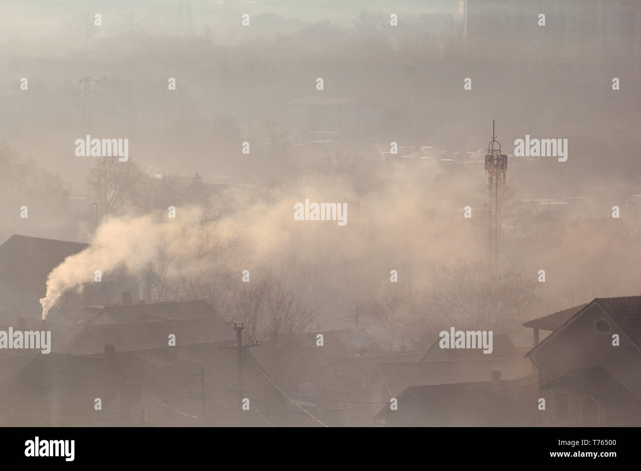 Roofs and chimneys spooky hi-res stock photography and images - Alamy