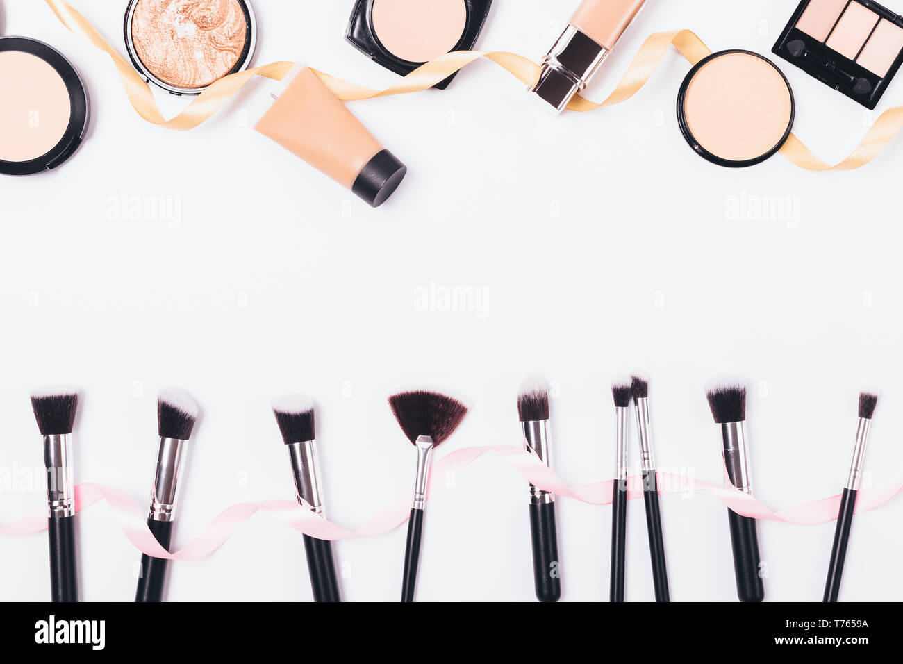 Make-up background of cosmetics for even complexion and professional ...