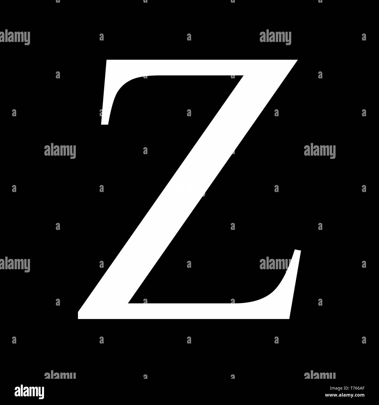 Zeta greek sign illustration on dark background Stock Vector Image ...