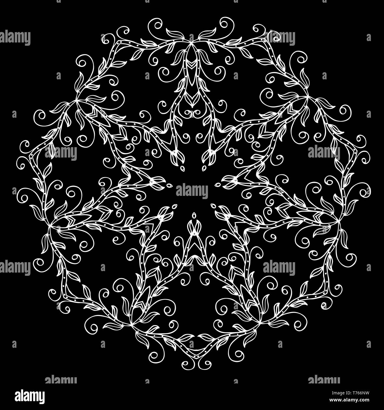Vector beautiful ornamental rosette. For ethnic or tattoo design Stock ...