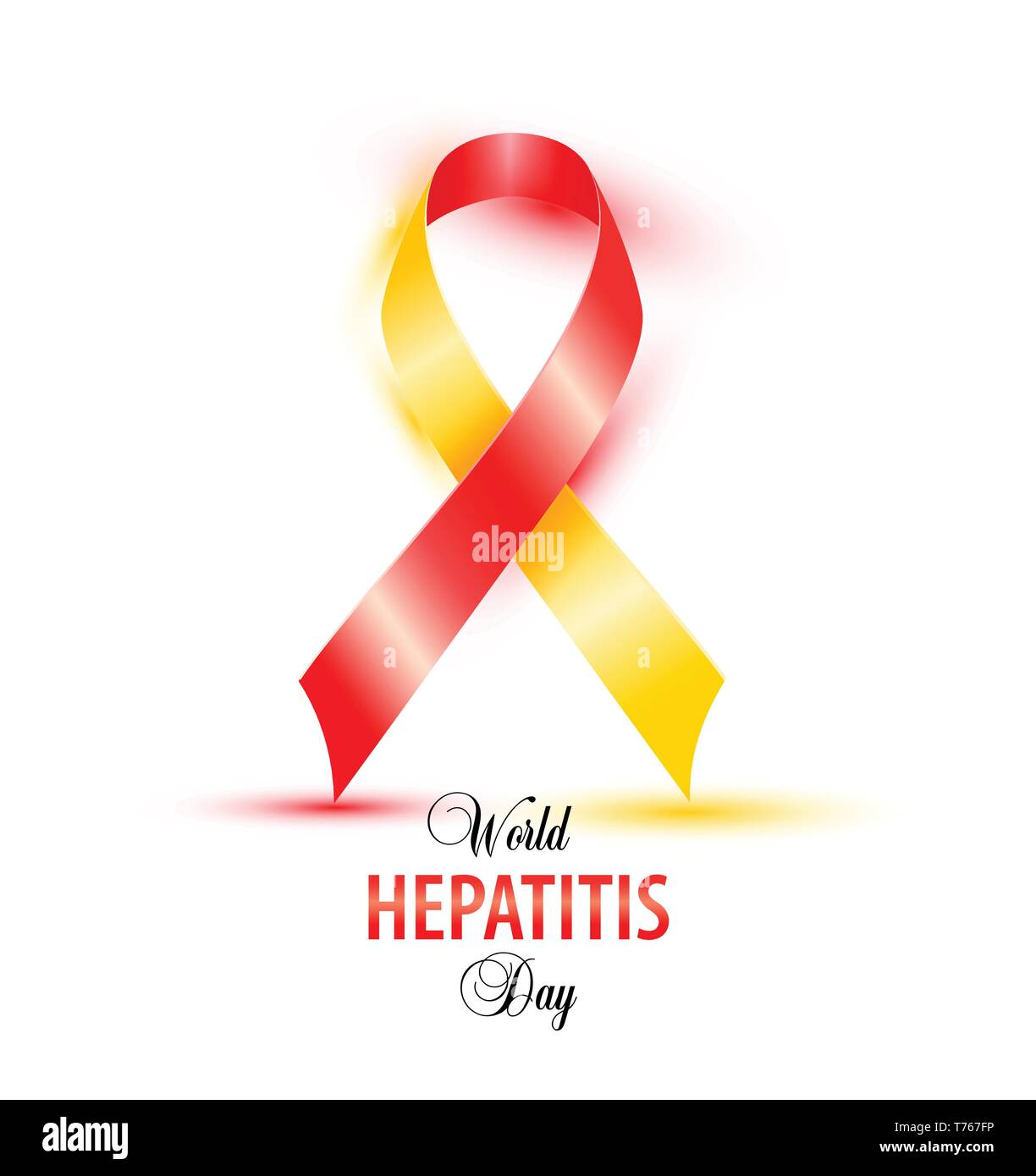 World Hepatitis Day background banner design with red and yellow ribbon ...