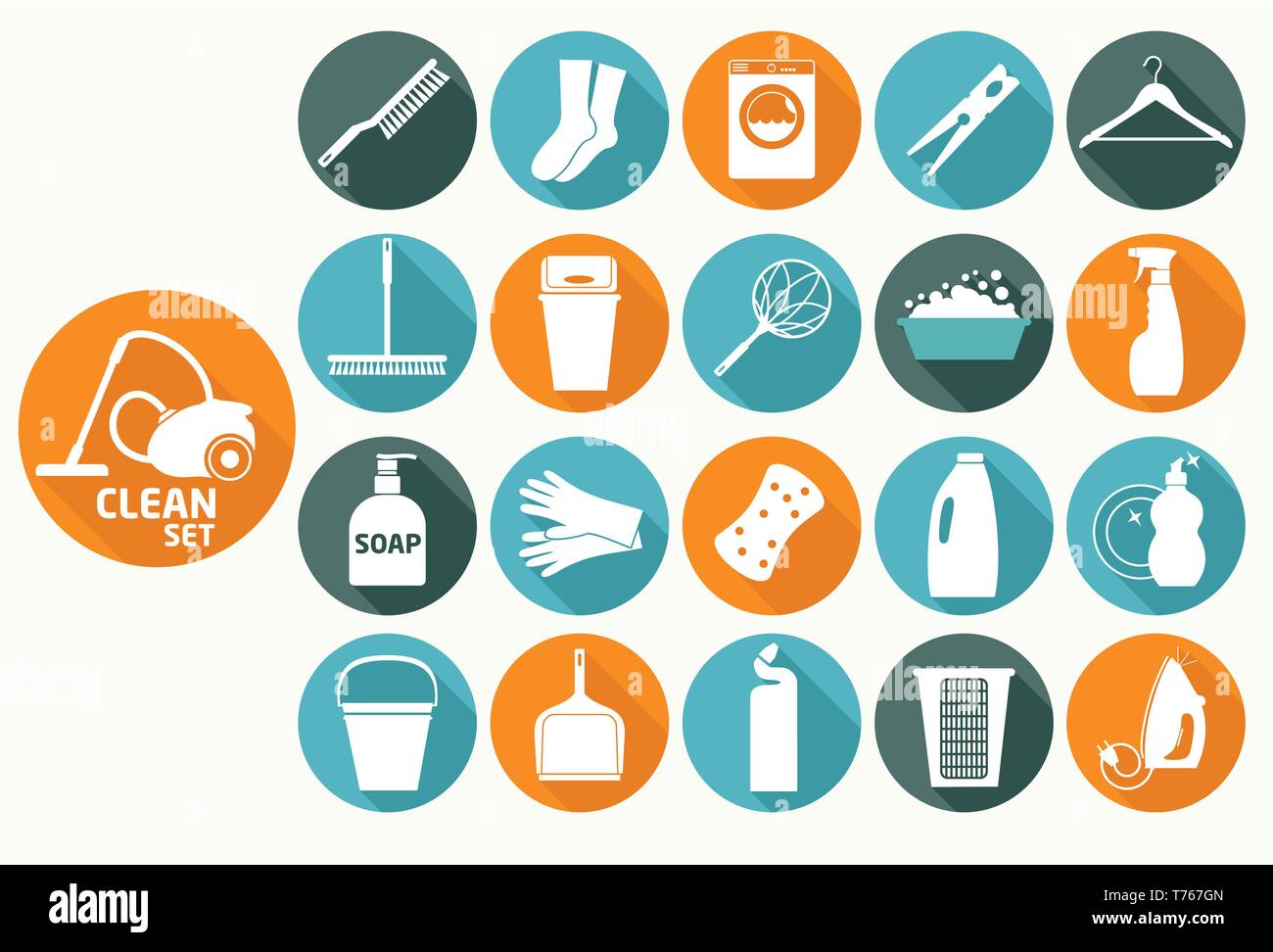 Clean flat icons Stock Vector Image & Art - Alamy