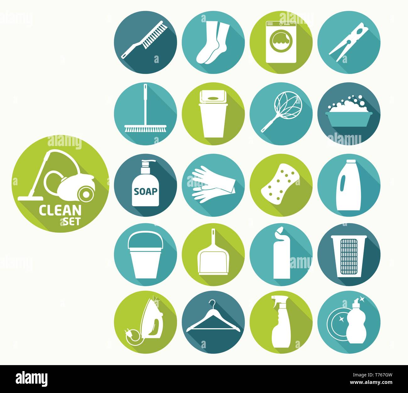 Clean flat icons Stock Vector Image & Art - Alamy