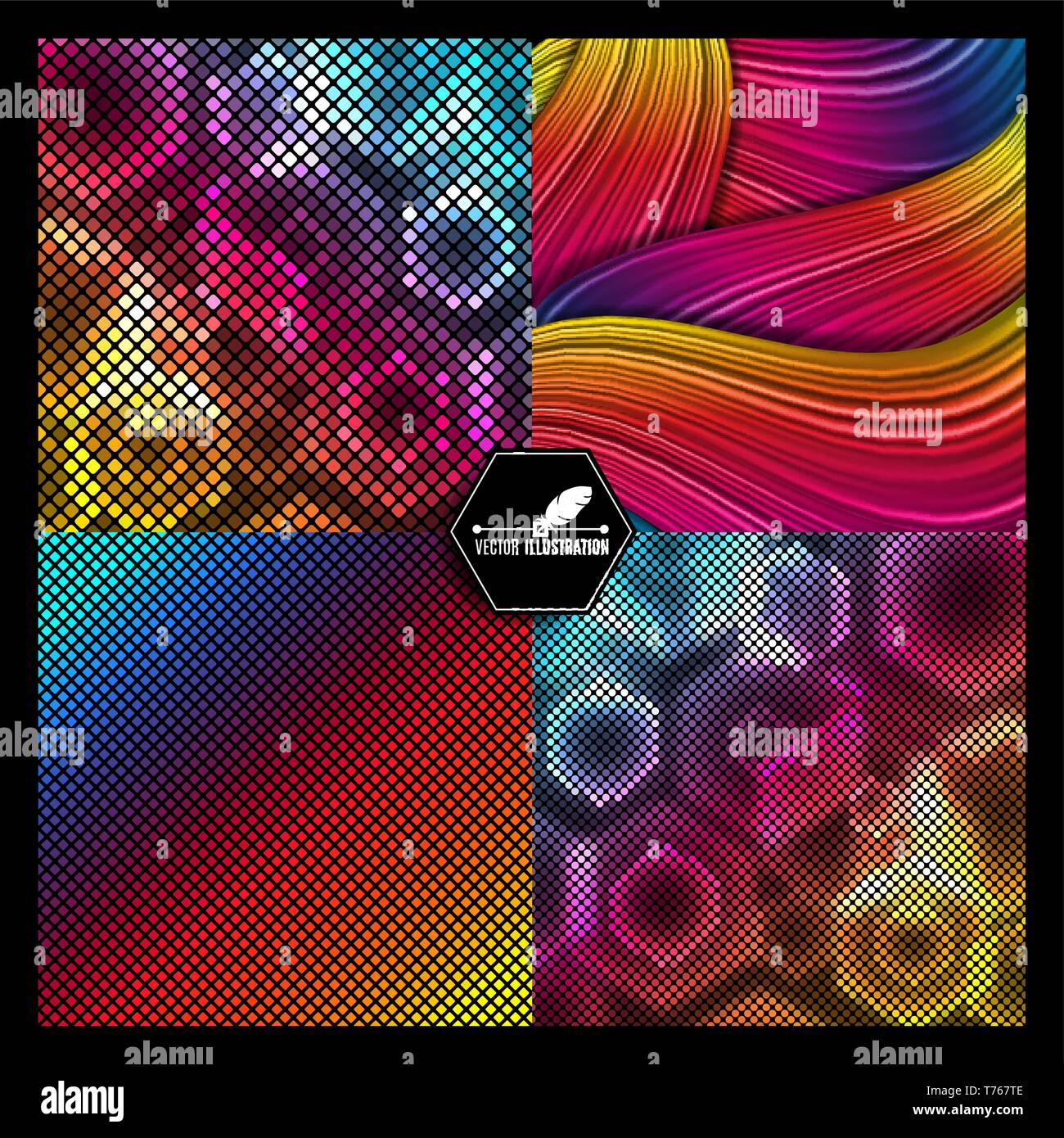 Metallic color texture. Set abstract bright background Stock Vector ...