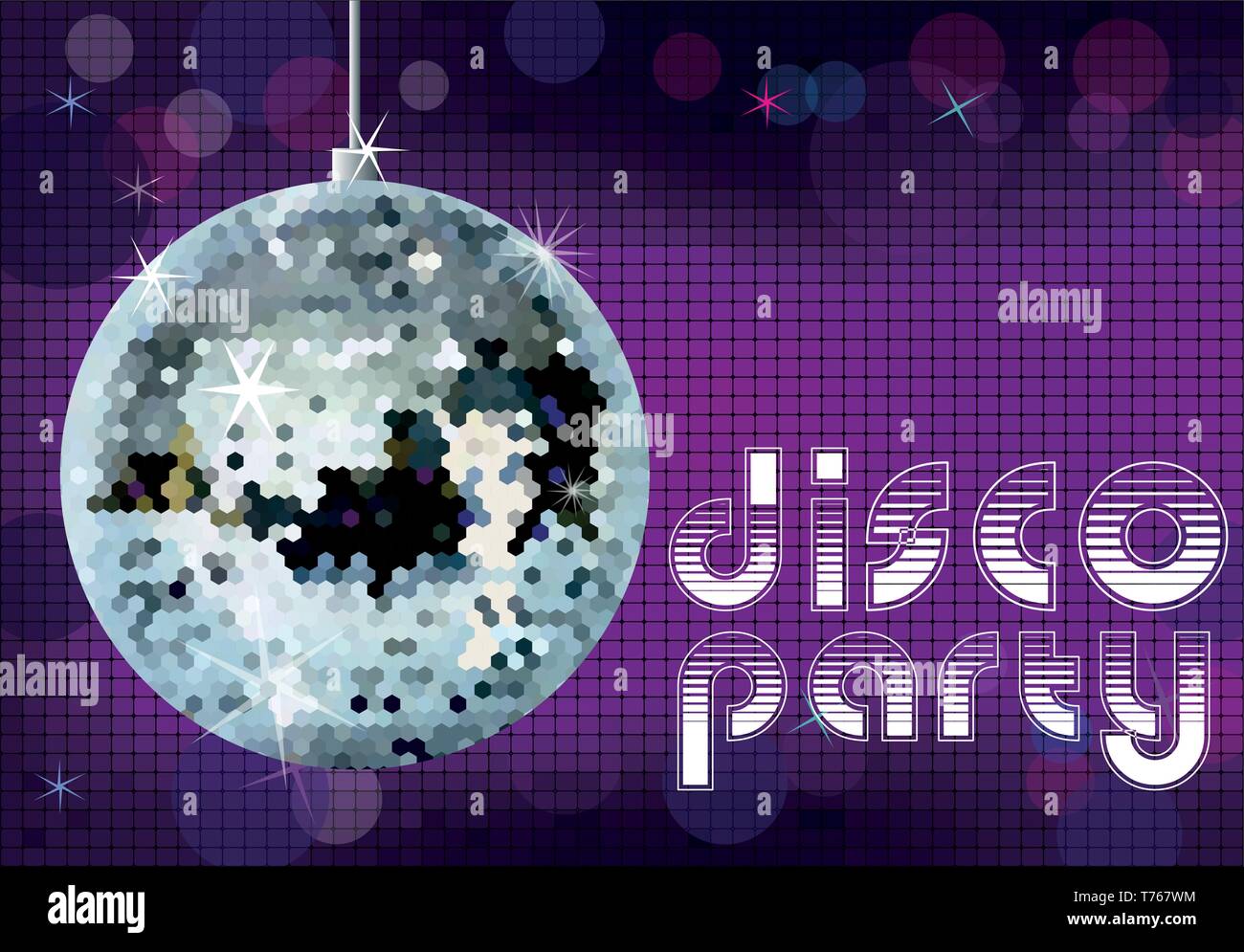 Disco party background. Disco ball vector illustration Stock Vector ...