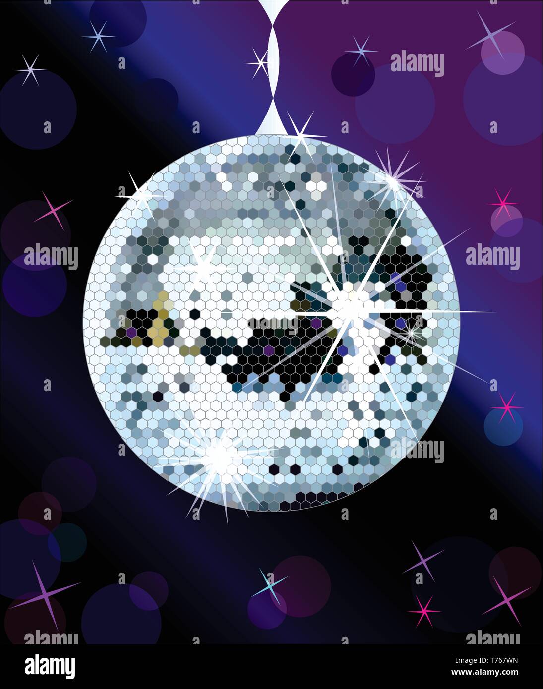Disco party background. Disco ball vector illustration Stock Vector ...