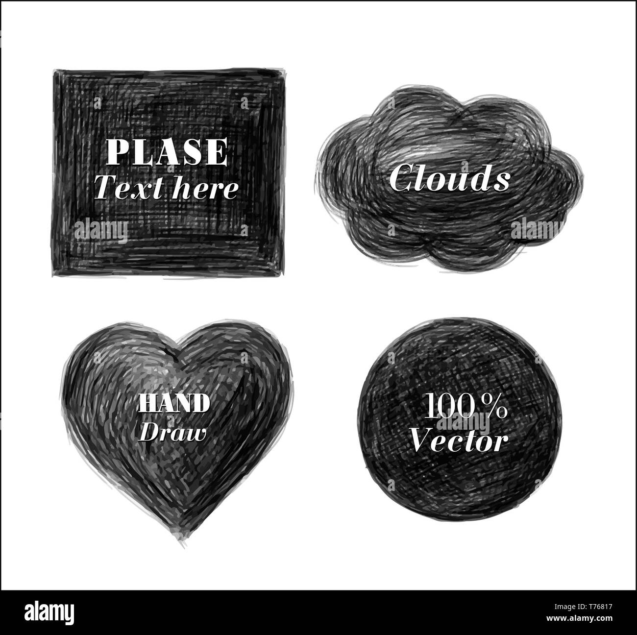 Grunge halftone drawing pensil textures. Vector set Stock Vector Image ...