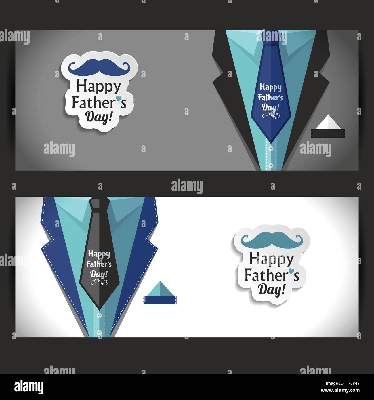Happy fathers day banners set Stock Vector Image & Art - Alamy