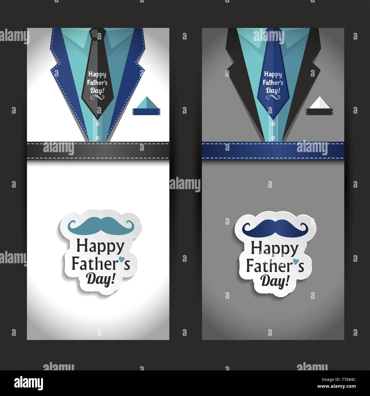 Happy fathers day banners set. Vector illustration Stock Vector Image ...