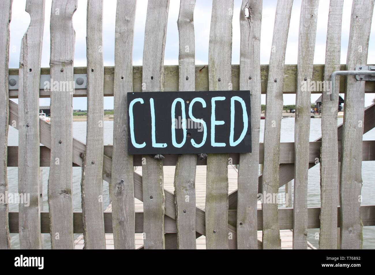 closed sign on a gate Stock Photo - Alamy