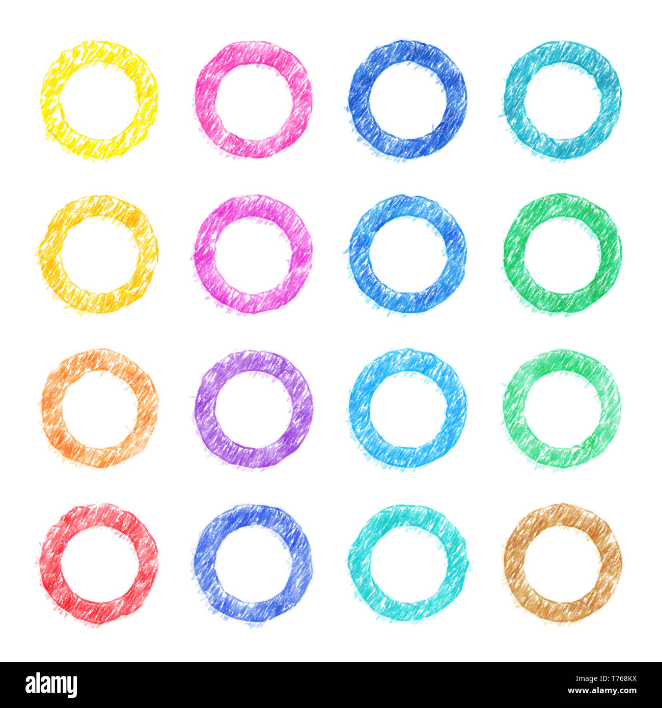 Colorful colored pencil hand-painted art illustration : rings (High ...