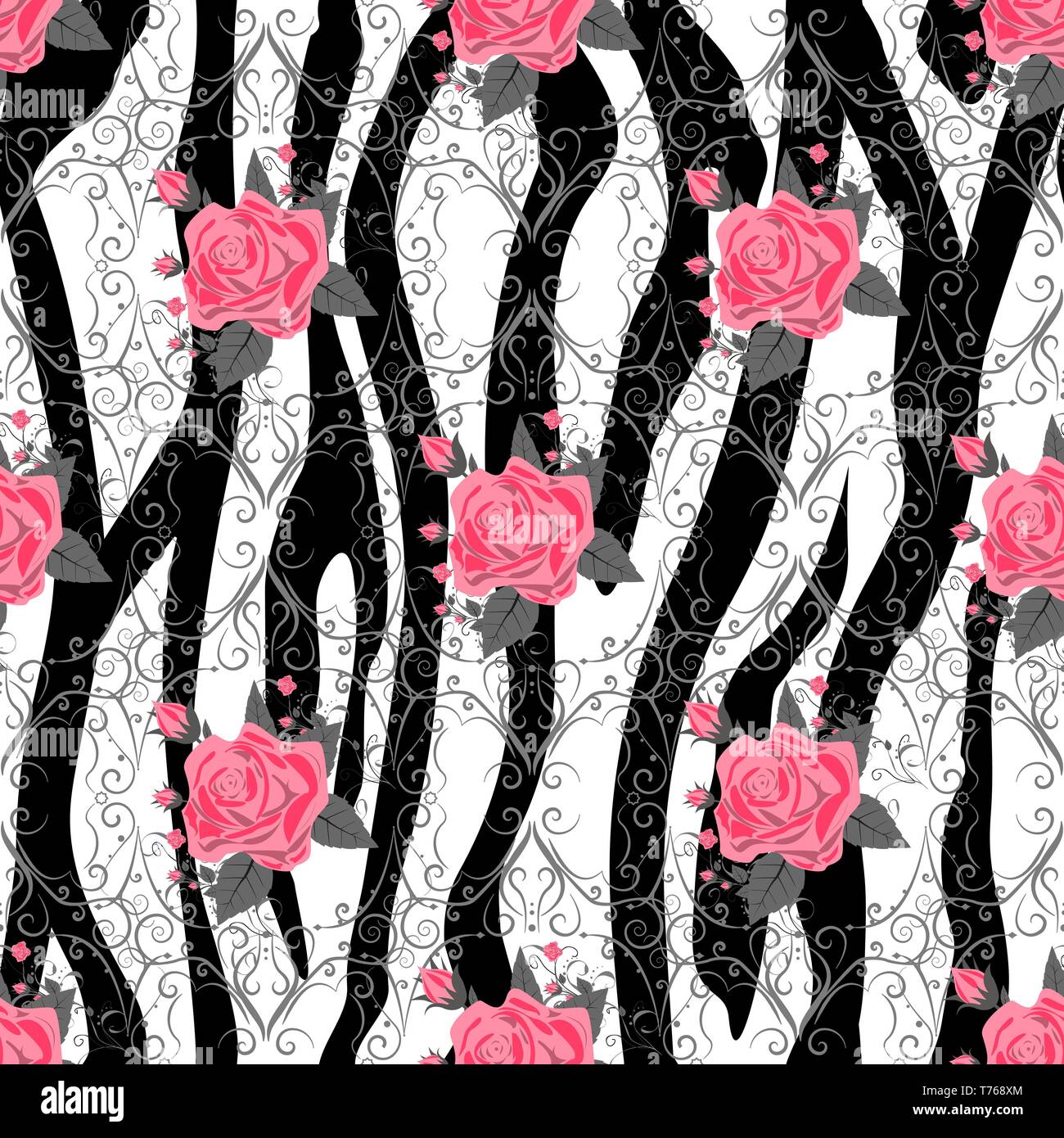 Pink Zebra Print Roses