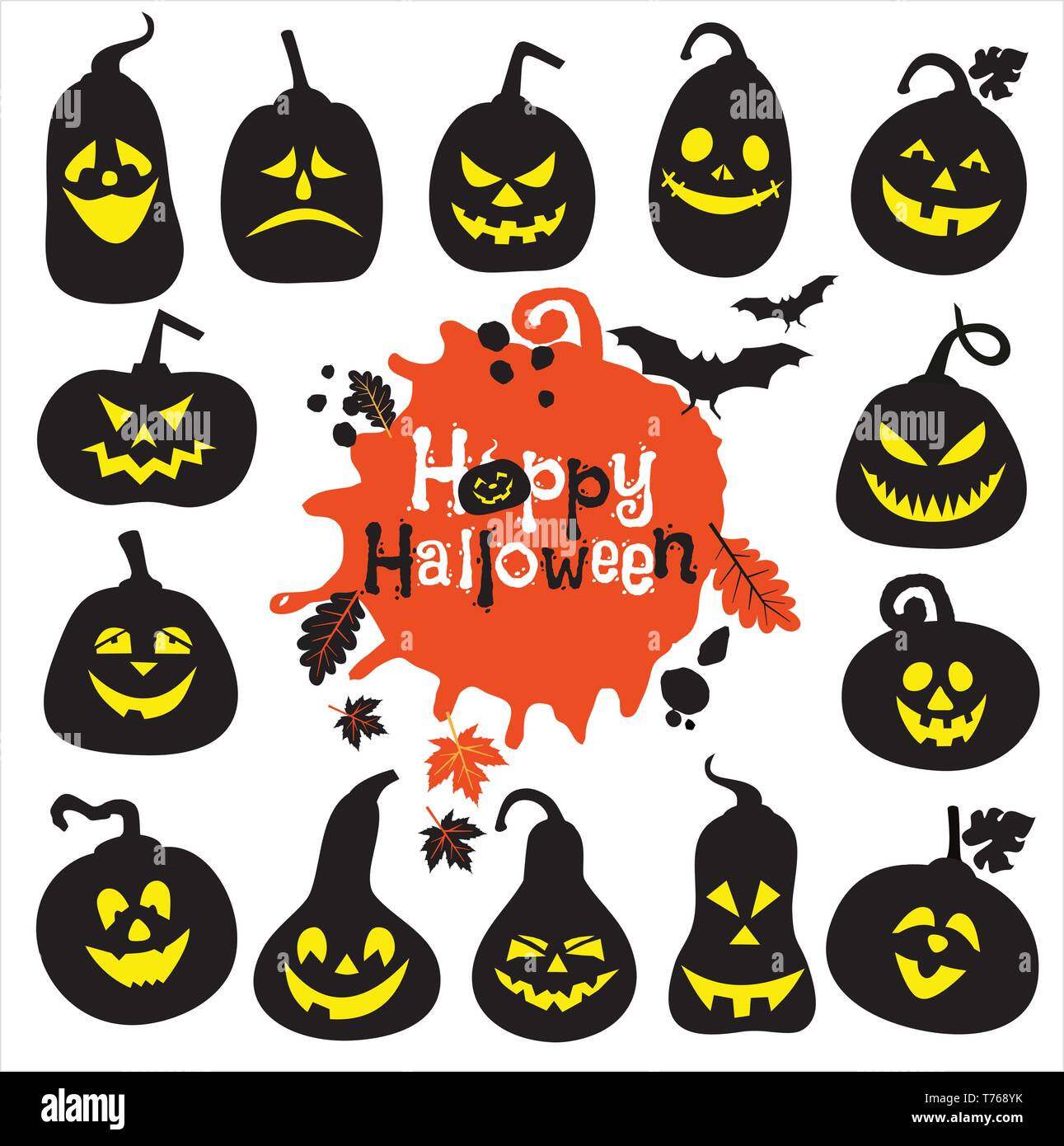 Maple leaf halloween face Cut Out Stock Images & Pictures - Alamy