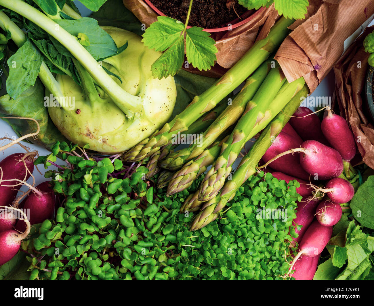 background of Composition with variety of raw organic vegetables ...