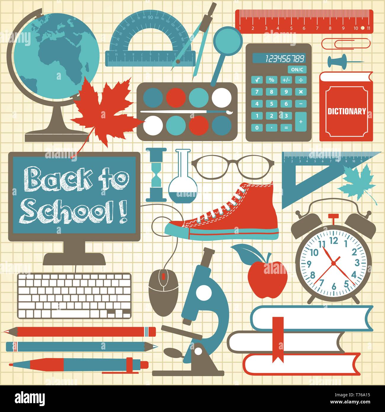 School set background. Design element Stock Vector Image & Art - Alamy