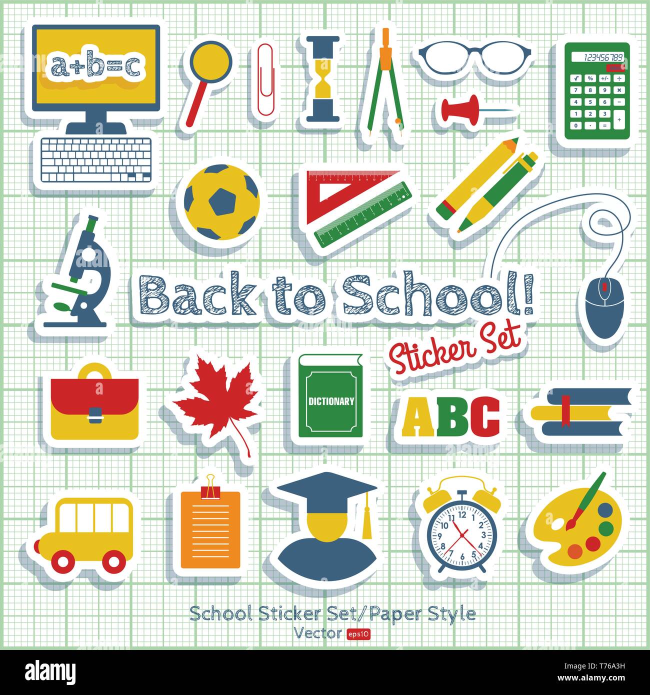 School background icon set Stock Vector Image & Art - Alamy