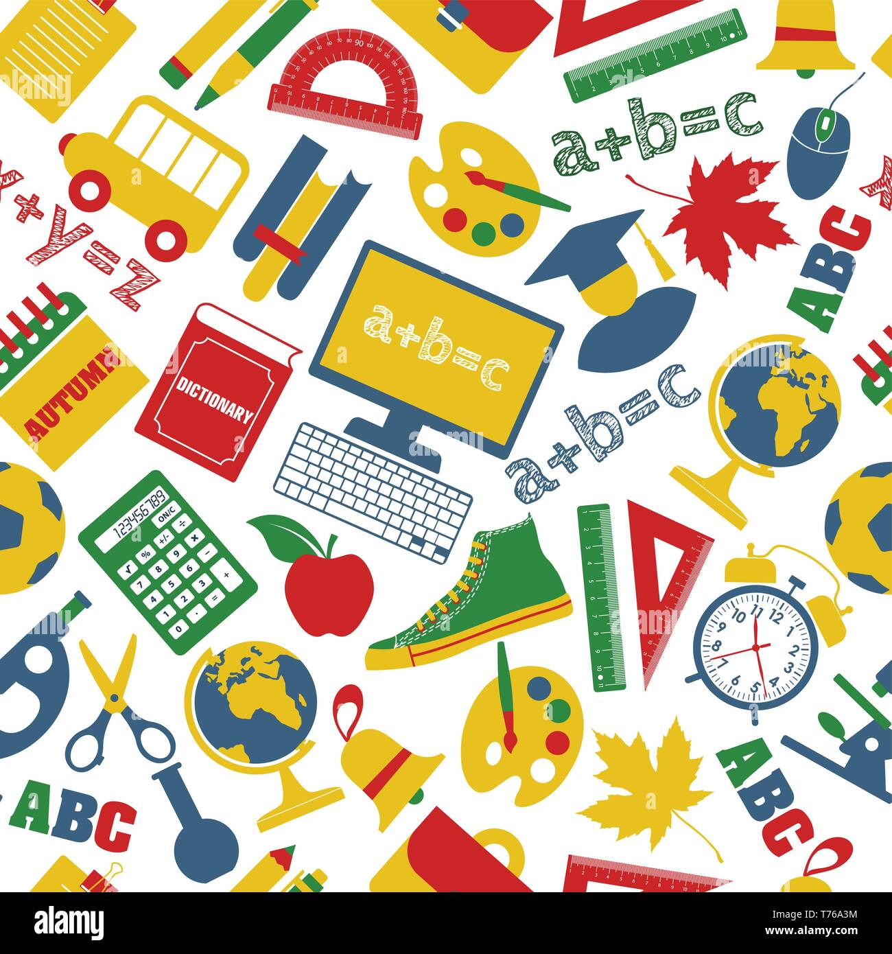 School seamless pattern Stock Vector Image & Art - Alamy