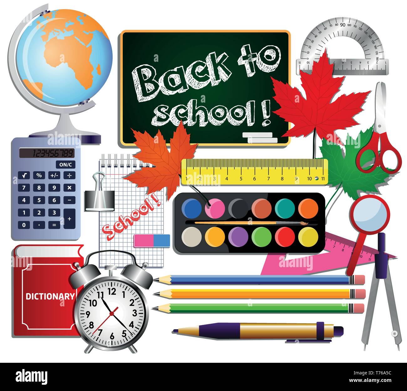School set background Stock Vector Image & Art - Alamy