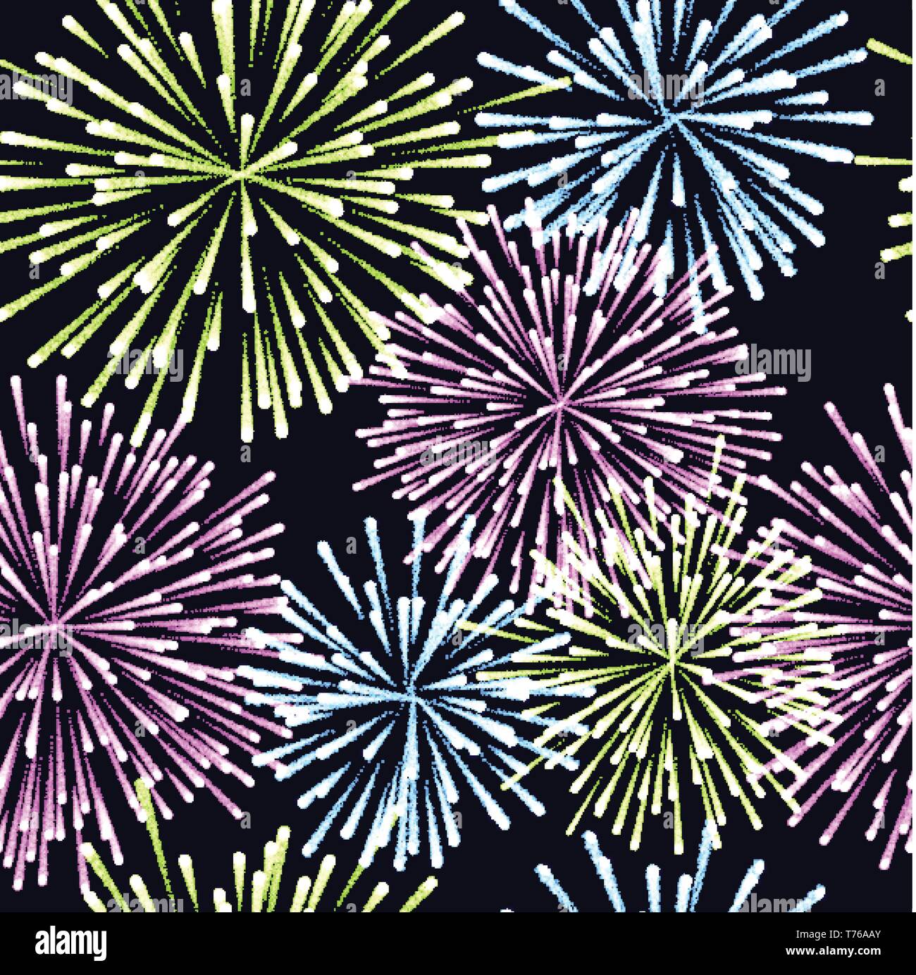 Seamless pattern of fireworks Vector illustration Stock Vector Image ...