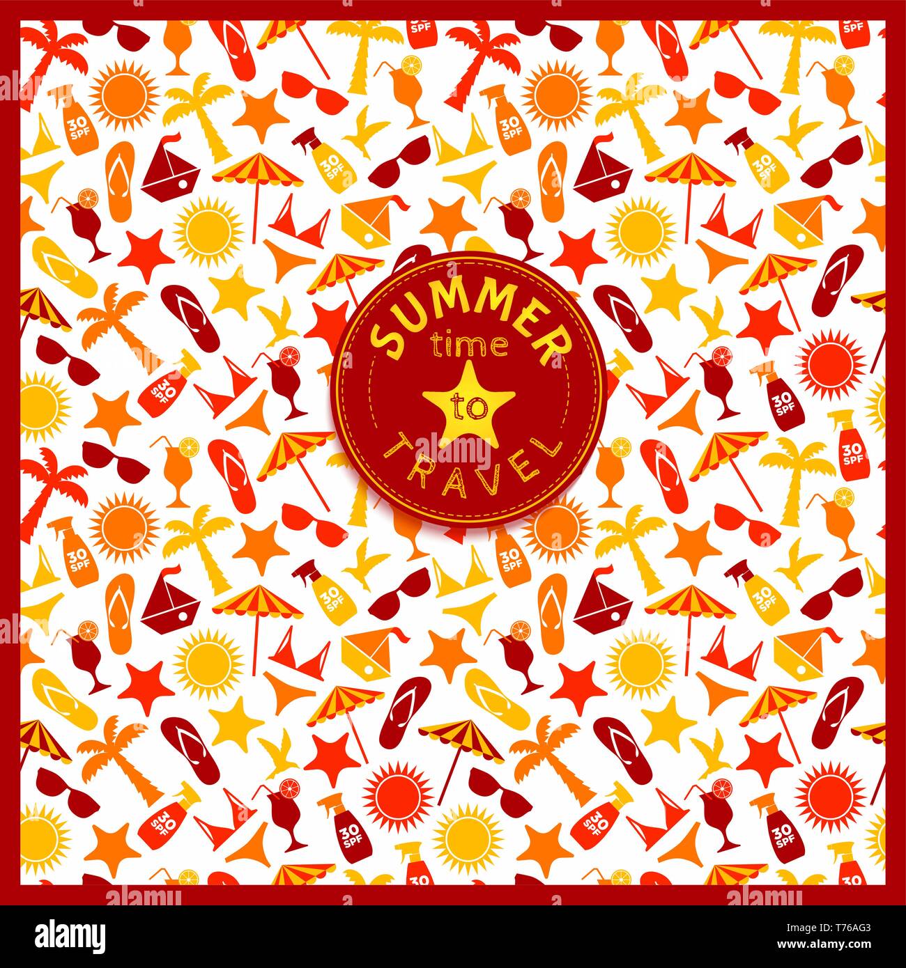 Summer texture. Bright seamless pattern on white Stock Vector Image ...