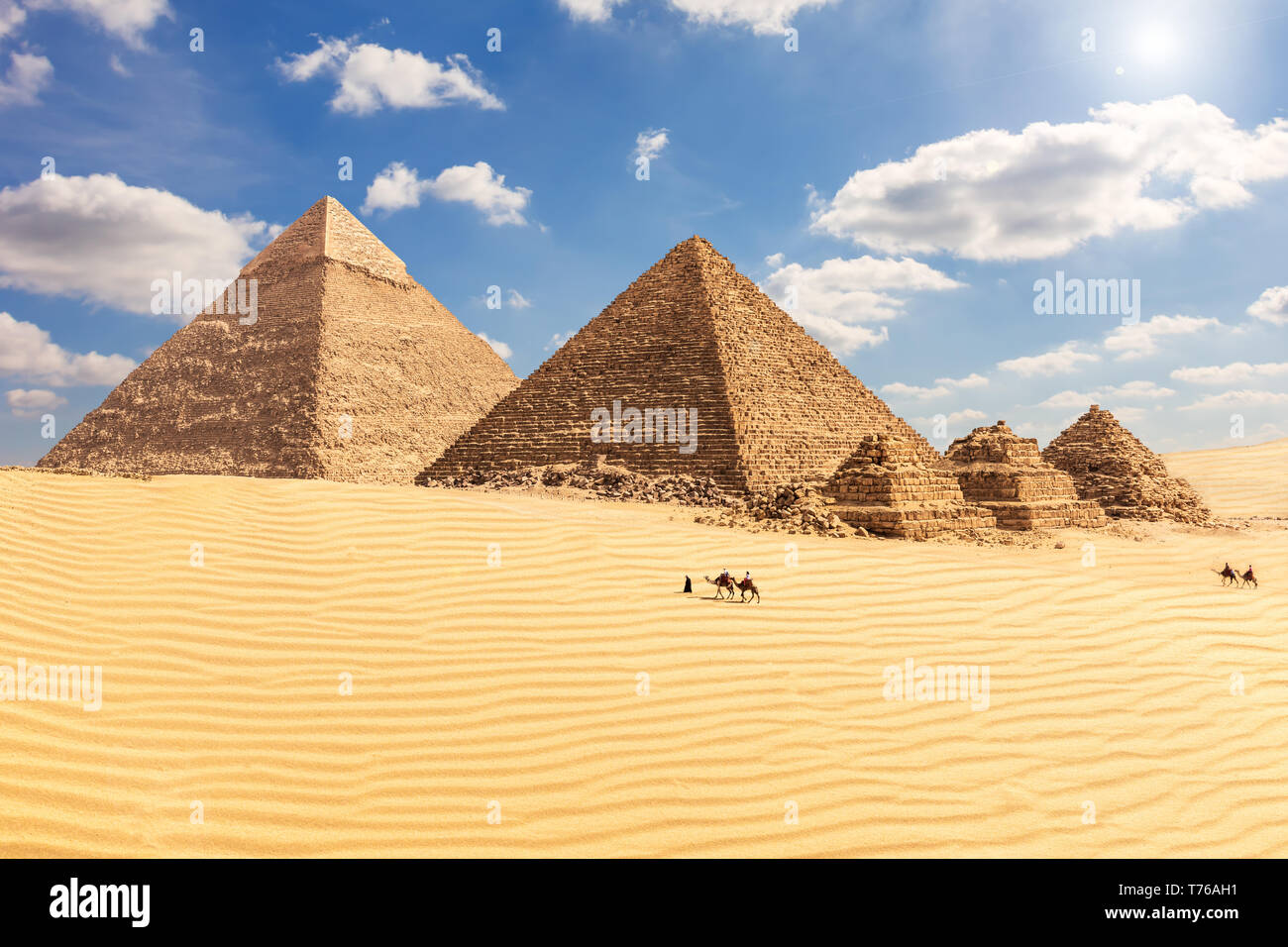 The Pyramid of Chephren, the Pyramid of Menkaure and its companions in ...
