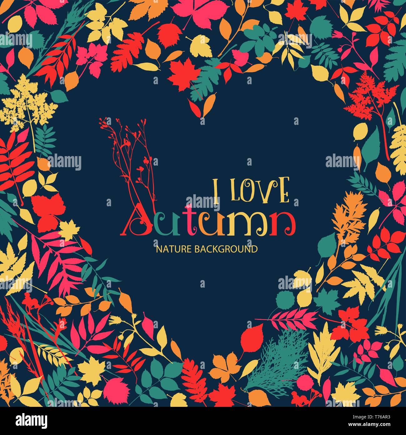 I love fall vector vectors hi-res stock photography and images - Alamy