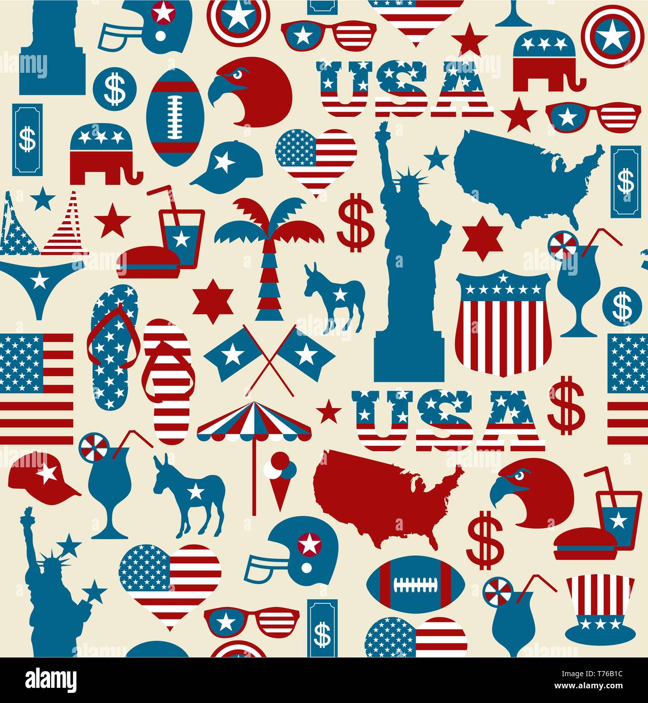 American design seamless pattern. Independence day texture Stock Vector ...