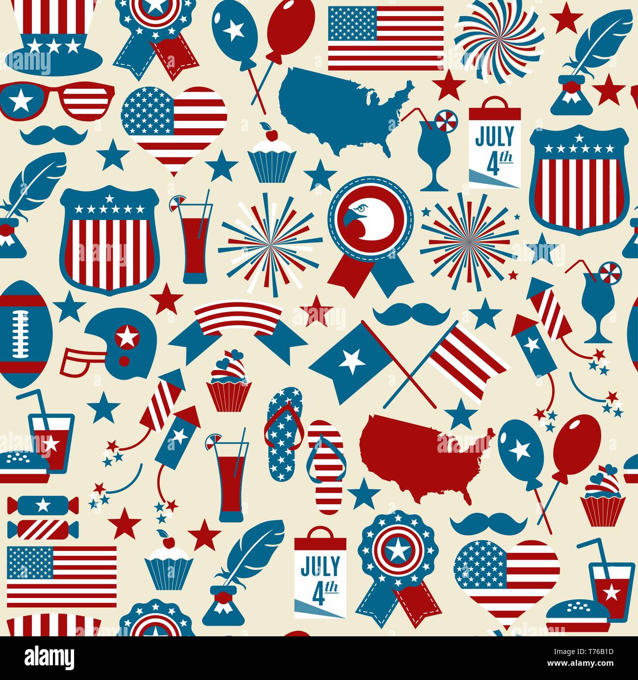 American design seamless pattern. Independence day texture Stock Vector ...