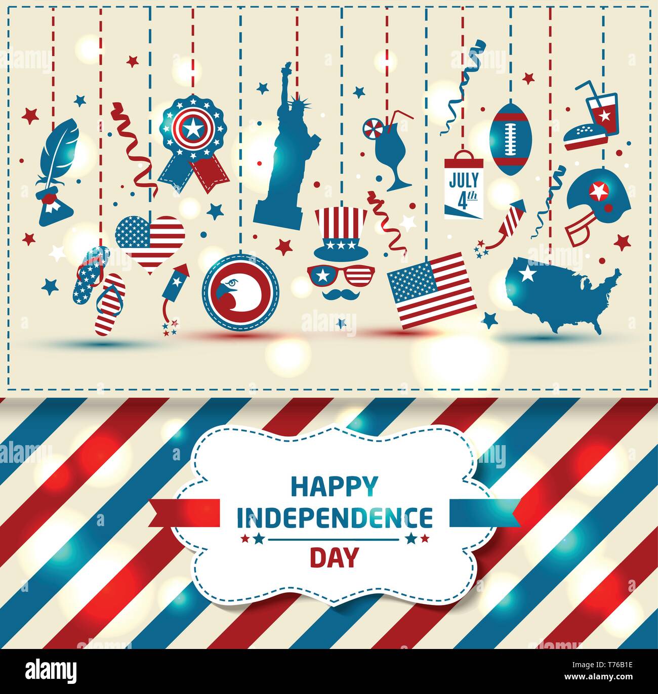Set of color independence day. Vector icons Stock Vector Image & Art ...
