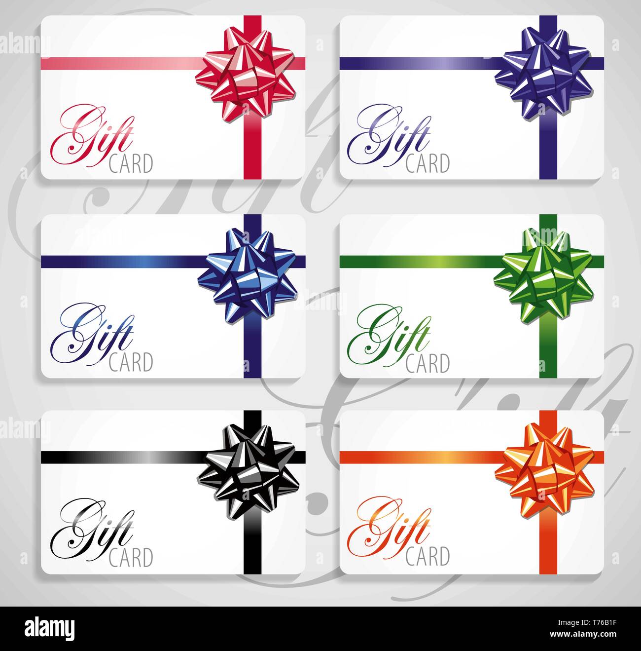 Gift card set.Different nominations Stock Vector Image & Art - Alamy