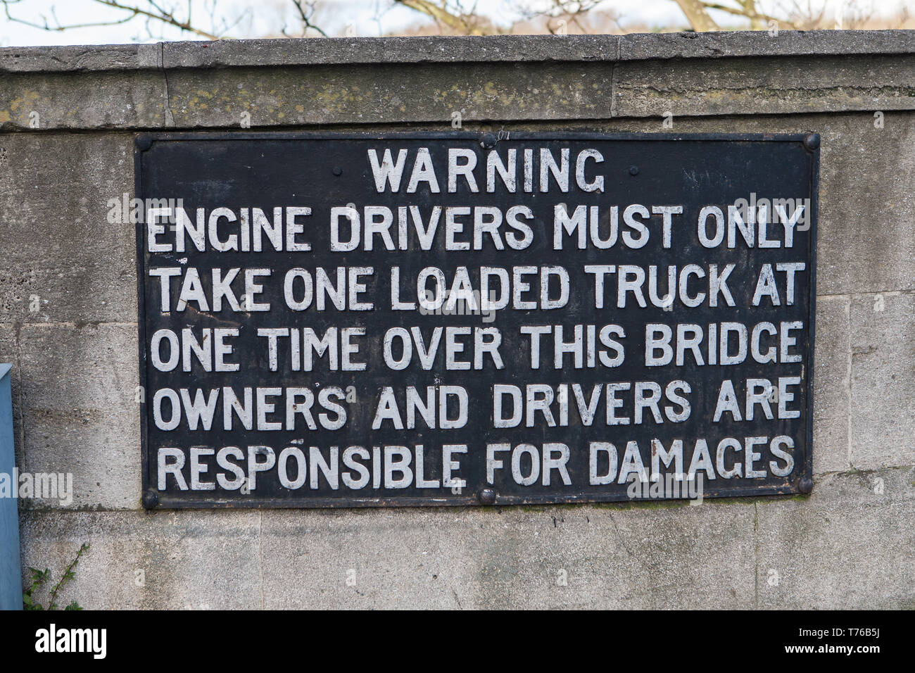 Sign on bridge Stock Photo - Alamy