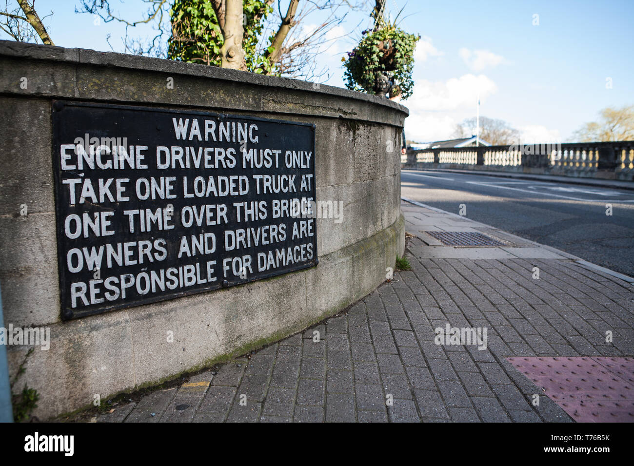 Sign on bridge Stock Photo - Alamy
