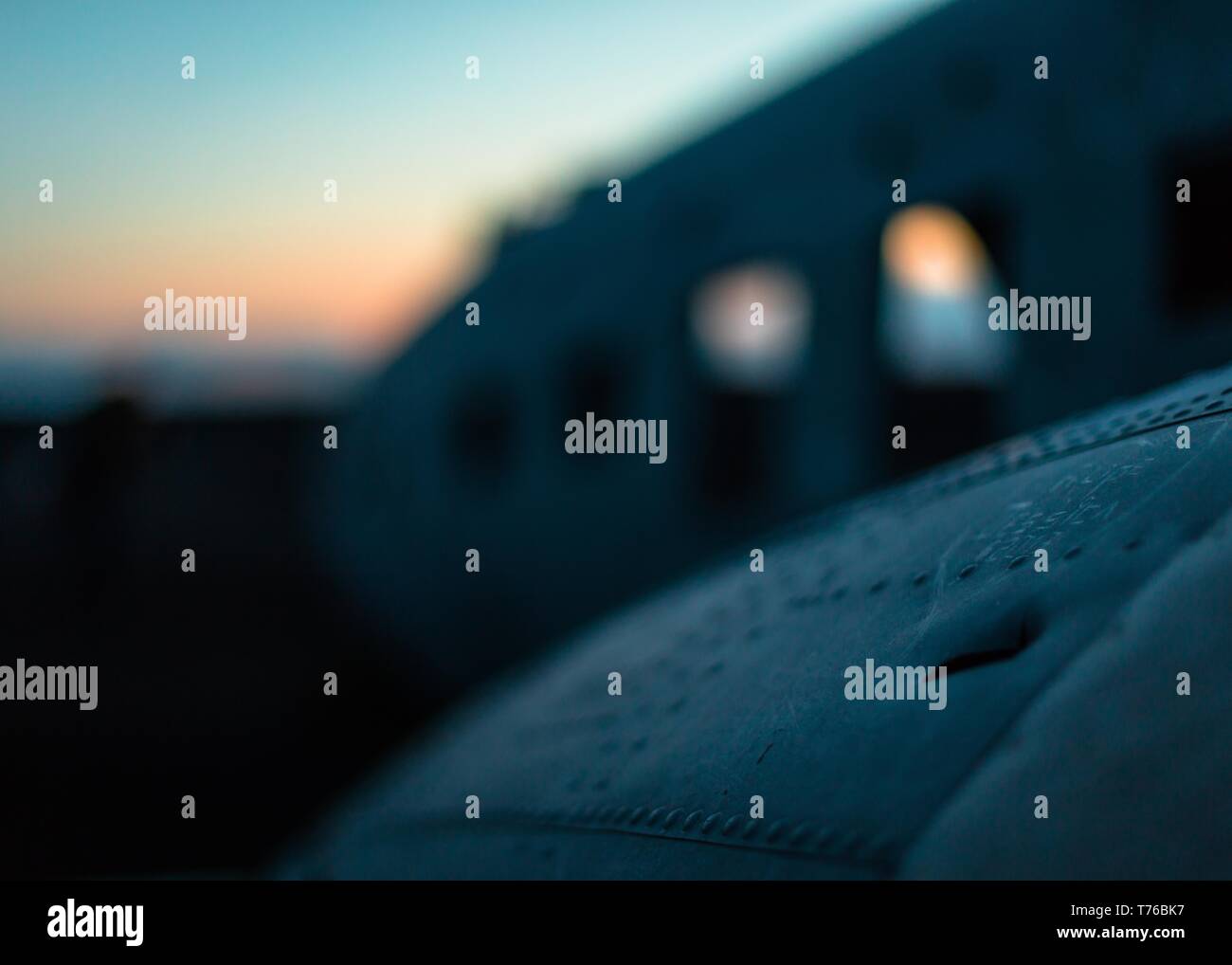 A closeup focused shot of a wing of a crashed airplane Stock Photo - Alamy