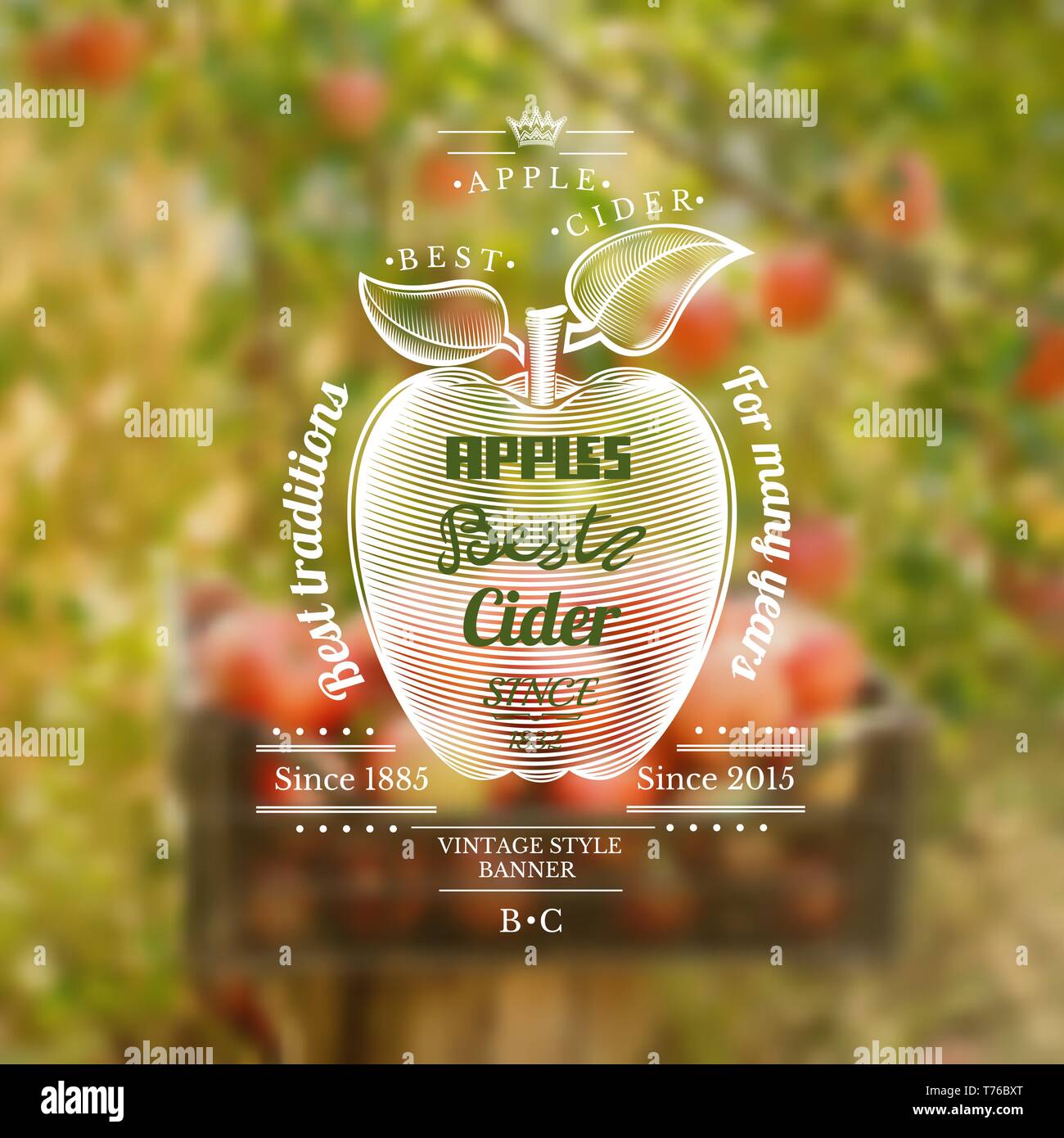 Engraving style apple with lettering on it in the center. Silhouette ...