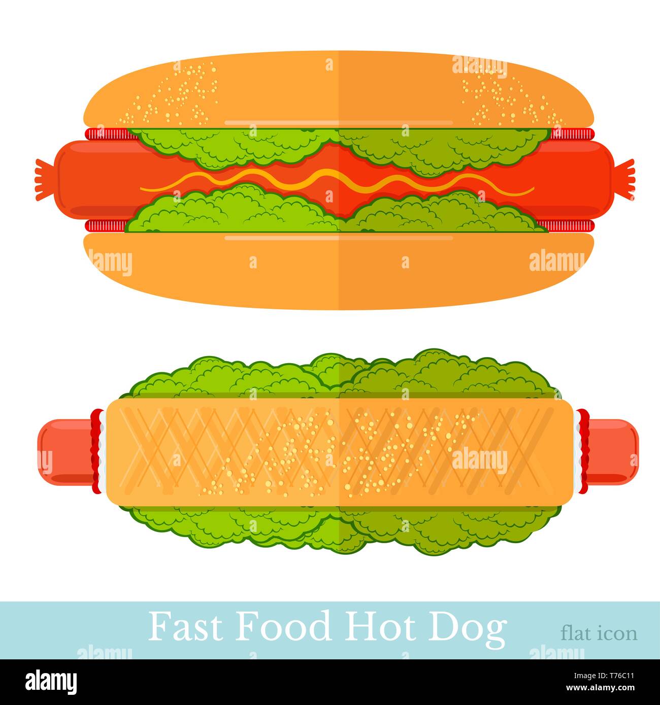 flat two hot-dogs on white Stock Vector Image & Art - Alamy