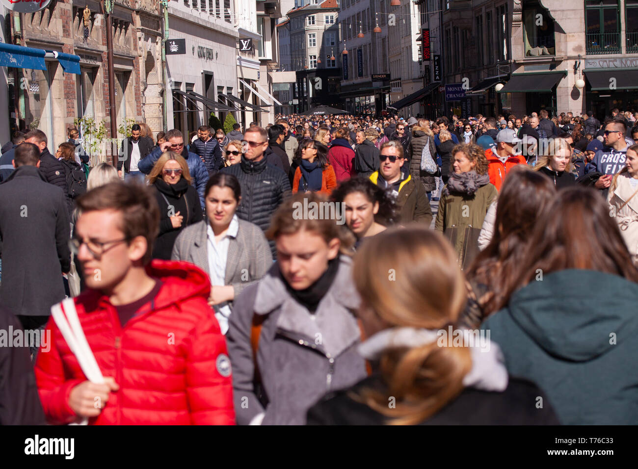 Pedestrians crossing road copenhagen denmark hi-res stock photography ...