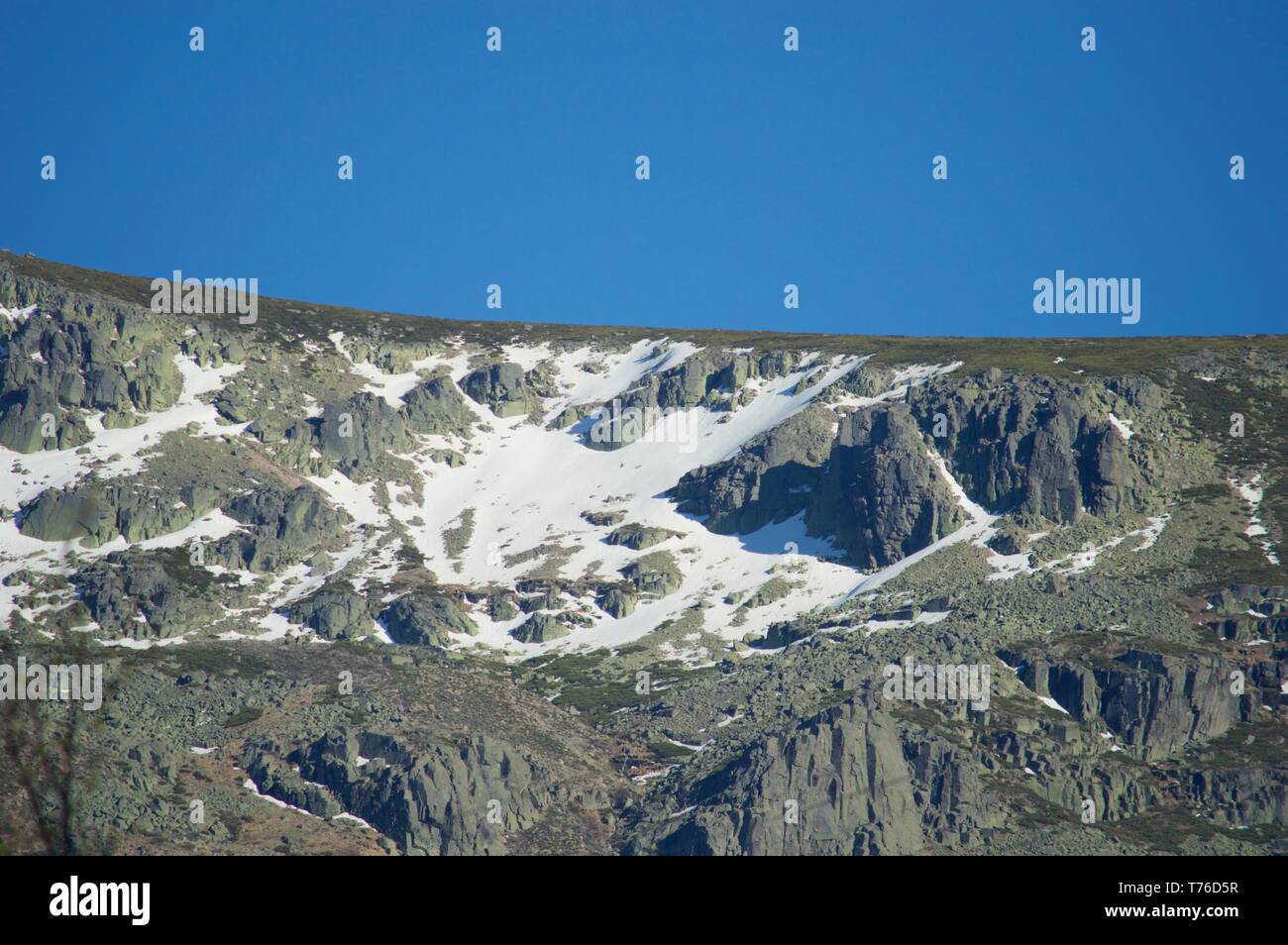 Residual Snow Of Mountains In Spring Stock Photo Alamy