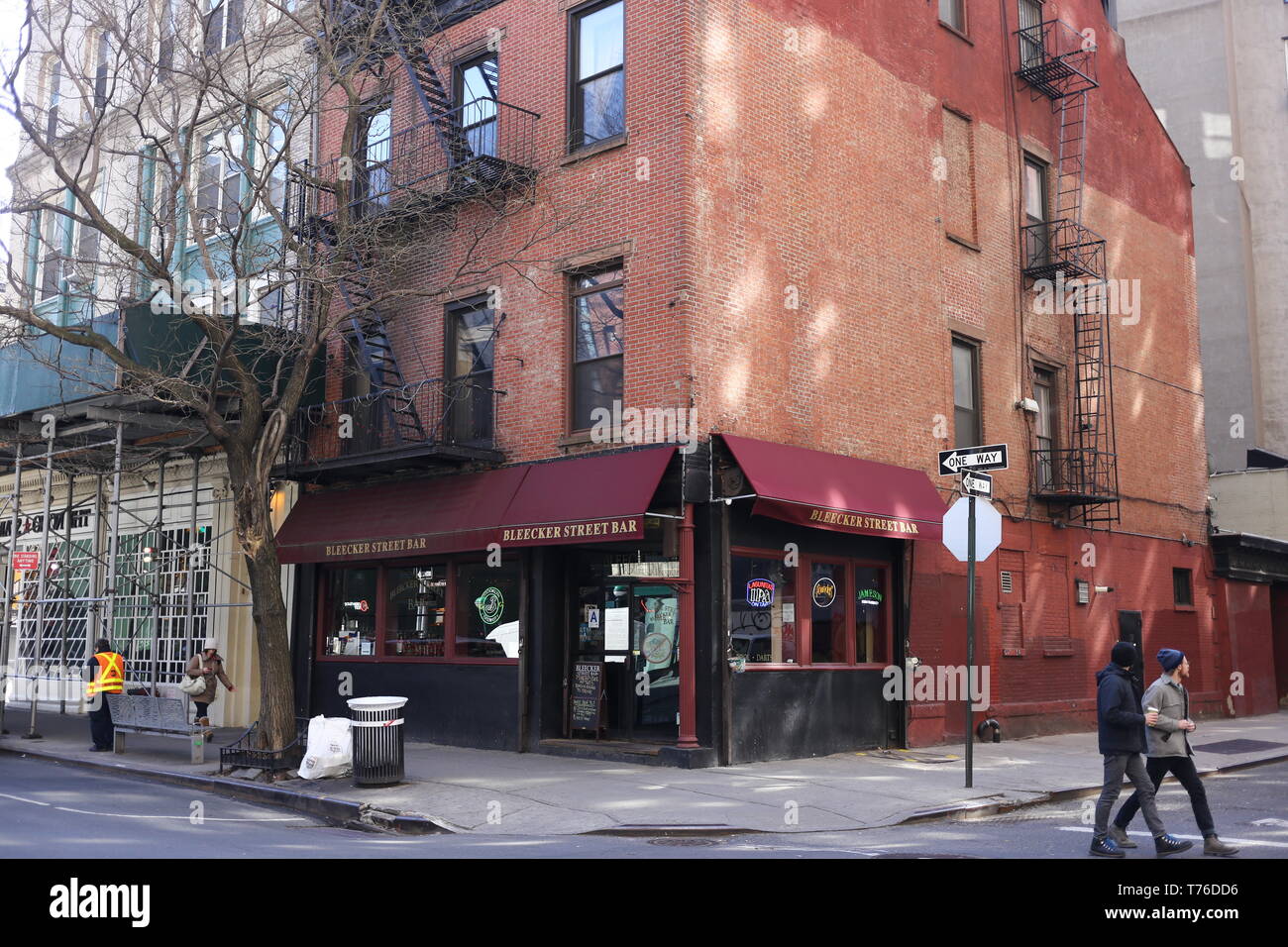 Typical New York city bar and restaurant in the neighborhood of Soho ...