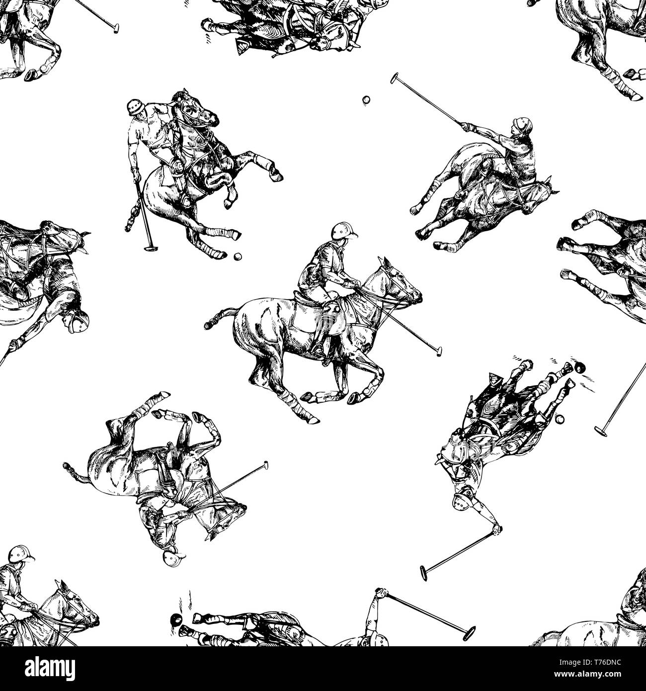 Polo players Black and White Stock Photos & Images - Alamy