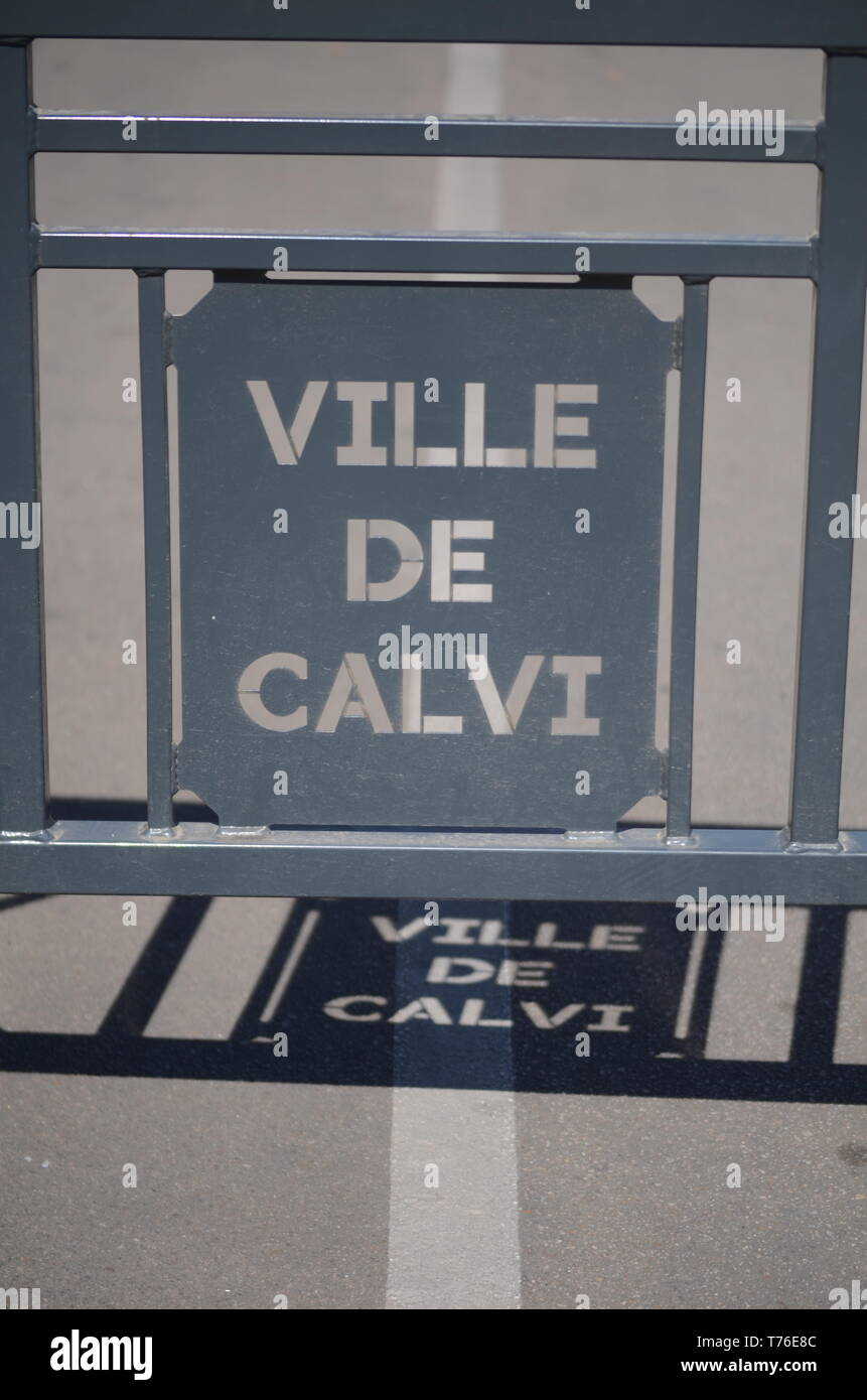Ville de Calvi sign Stock Photo - Alamy