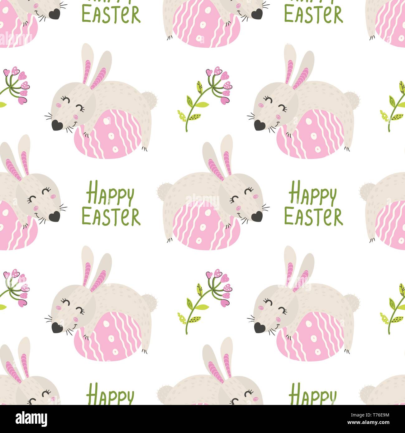 Seamless pattern with Easter bunny. Vector illustration for your design ...