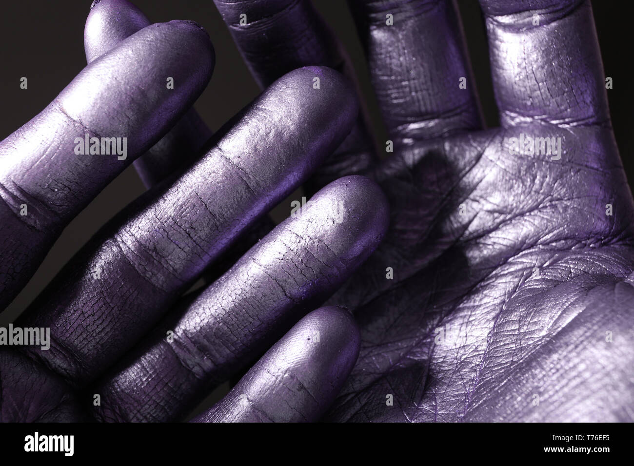 Closeup view of human skin dyed in purple color Stock Photo - Alamy