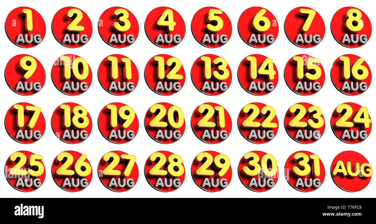 15 august calendar Cut Out Stock Images & Pictures - Alamy