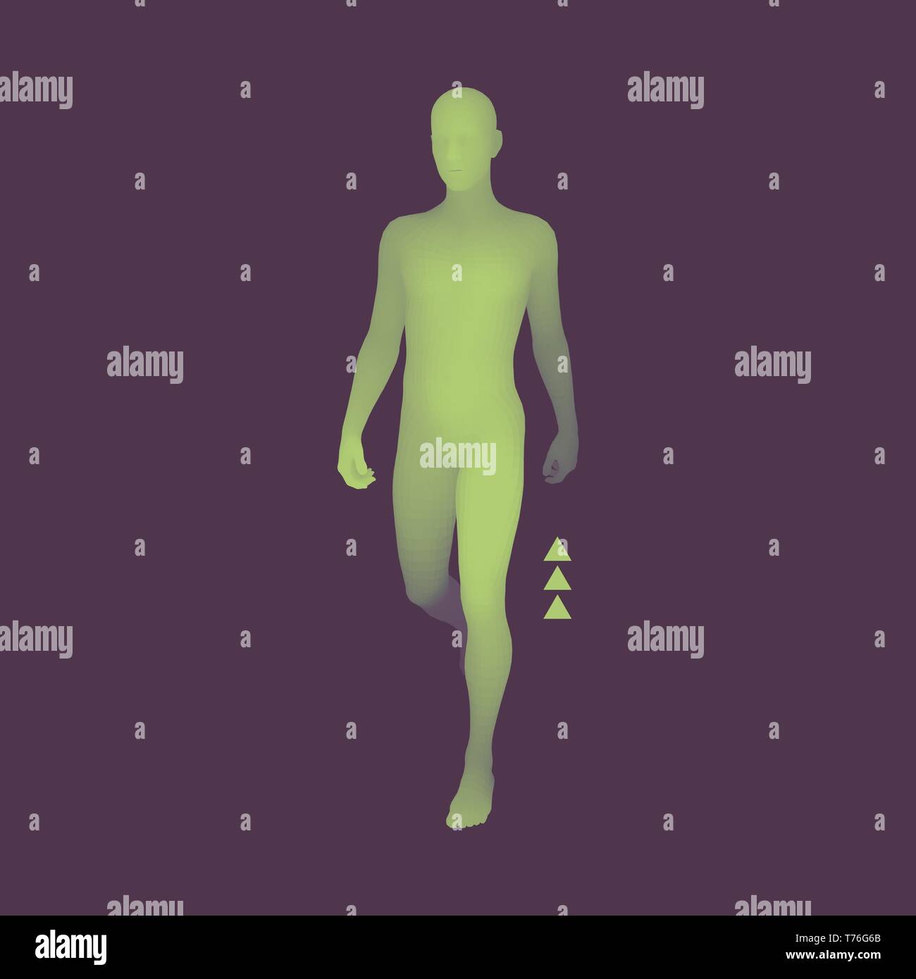 Walking Man. 3D Human Body Model. Design Element. Vector Illustration ...