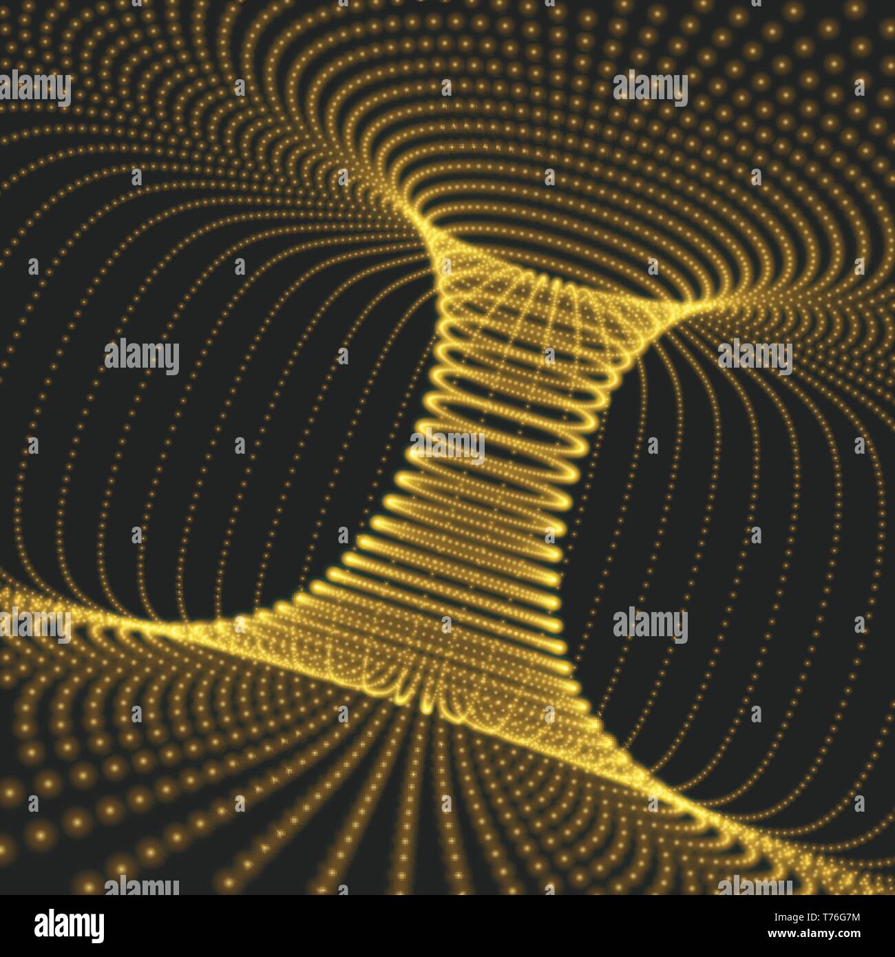 Abstract Tunnel Grid Futuristic Technology Style Array With Dynamic