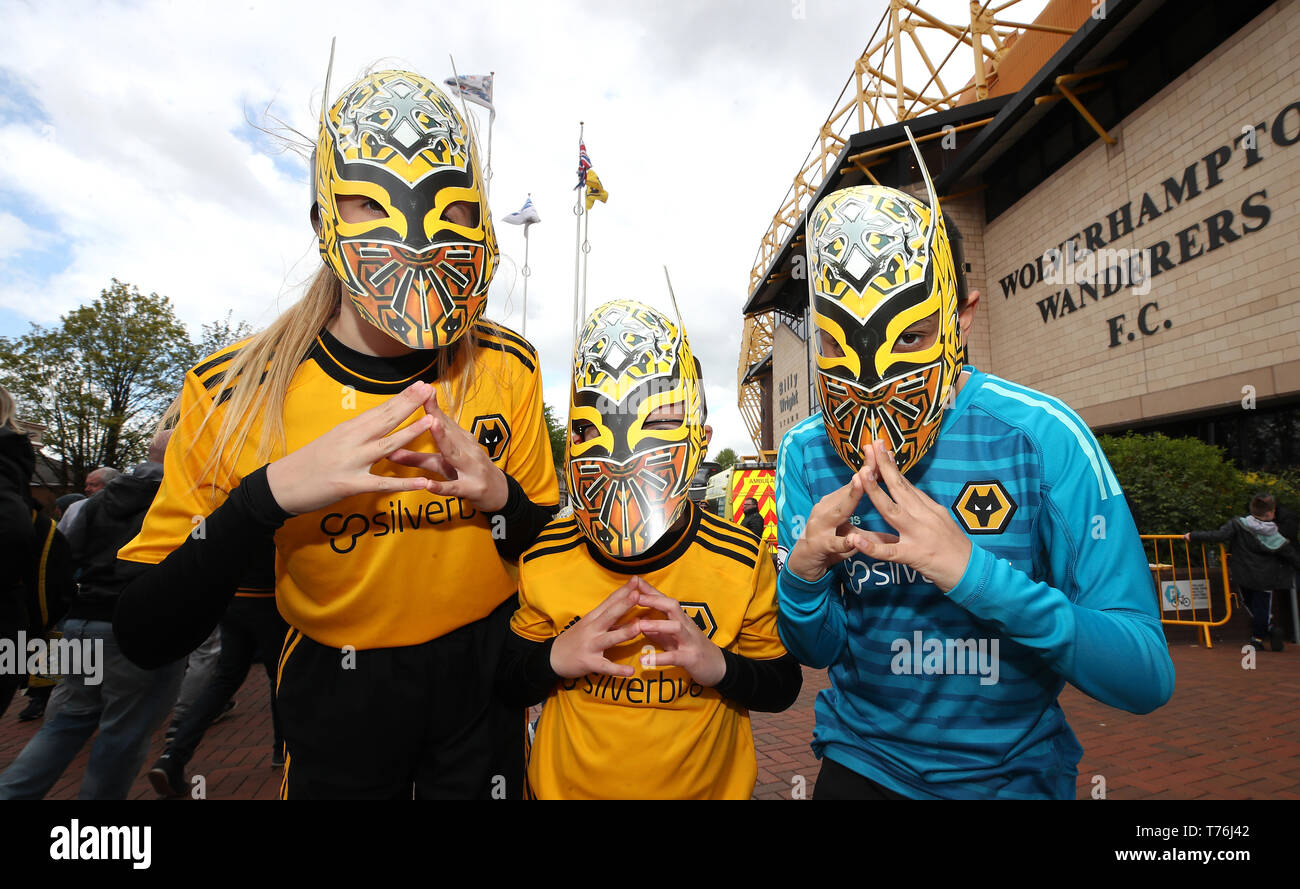 Wolverhampton Wanderers fans arrive at the grounds prior to the Premier ...