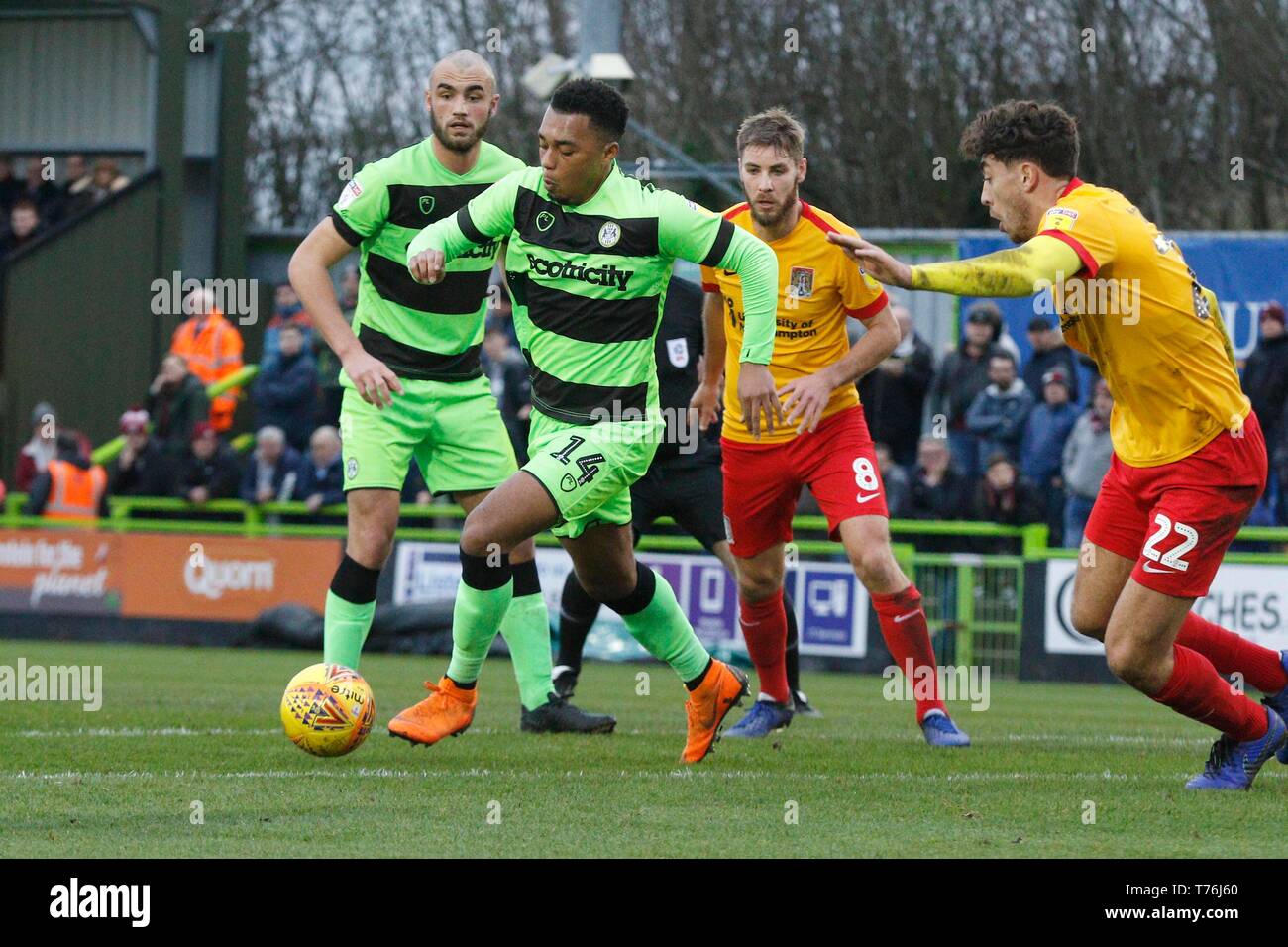 Tahvon Campbell for Forest Green Rovers vs Northampton Town at New Lawn ...