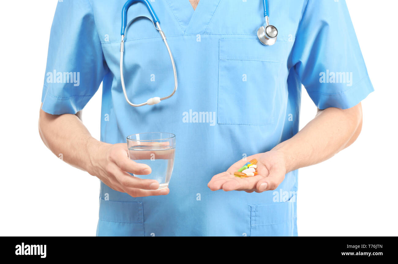 Nurse holding medicine glass water hi-res stock photography and images ...