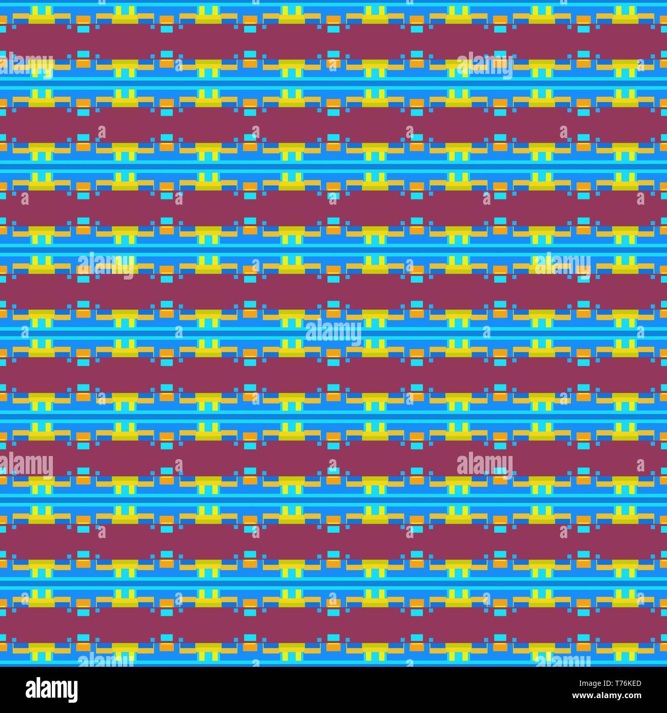 dodger blue, pastel brown and golden rod repeating geometric shapes ...